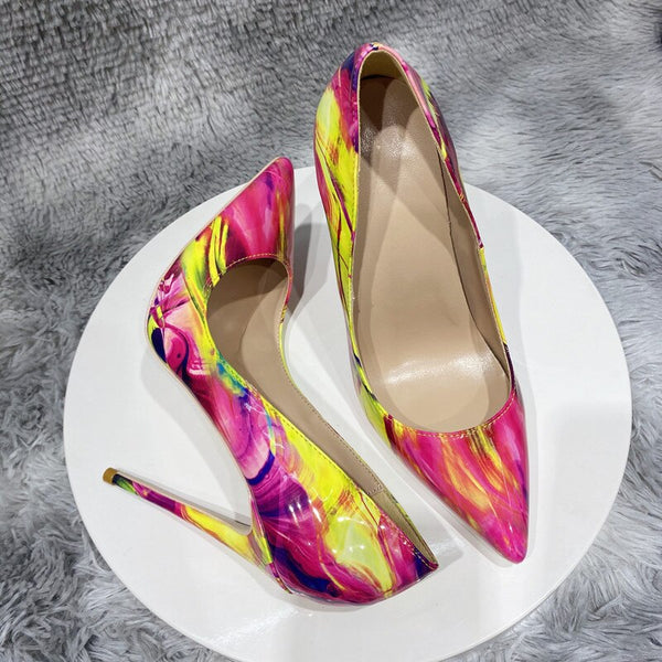 Multi-Color Splatter Paint High Heel Pumps – SANSA COSTA