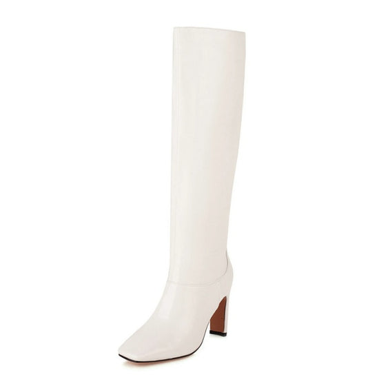 Rectangular Knee Length High Heel Boots – SANSA COSTA